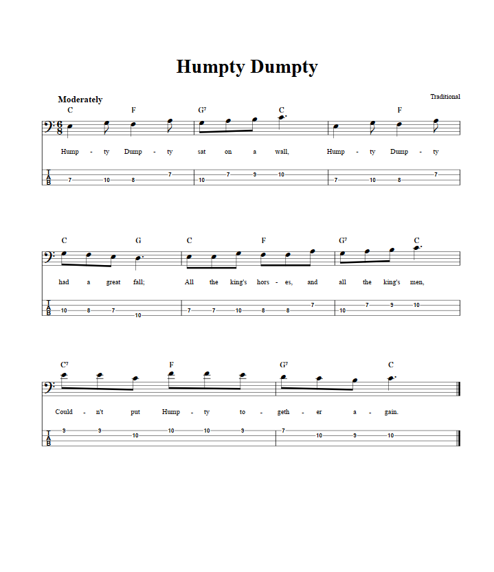 Music Notes For Humpty Dumpty at Michael Mullett blog